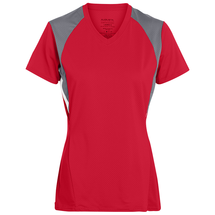 Ladies V-Neck Three Colorblock Jersey