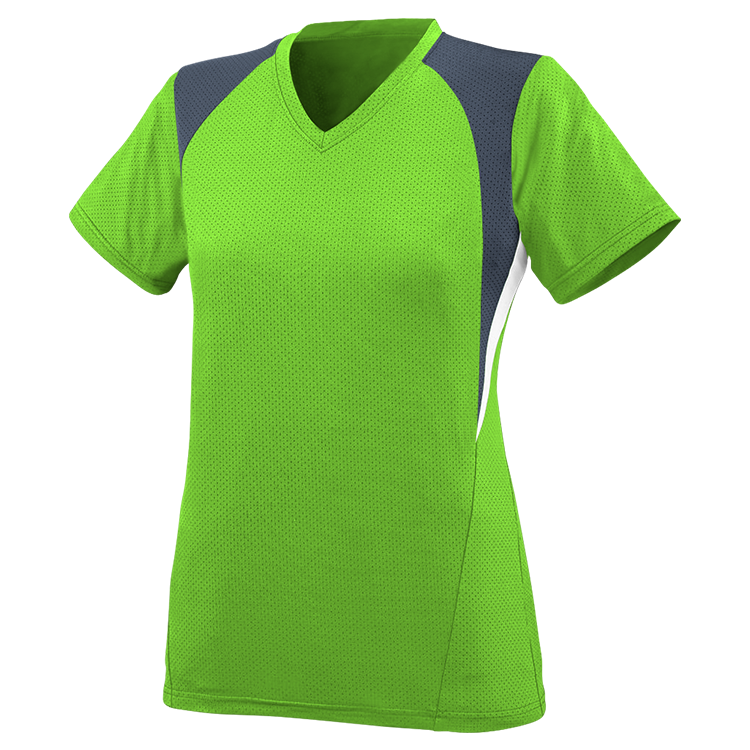 Girls V-Neck Three Colorblock Jersey