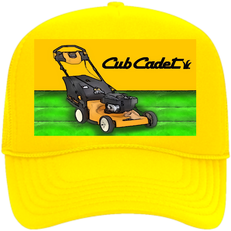 Cub Cadet Lawnmower Yellow Trucker Hats Order Embroidered Hat | Unisex ...