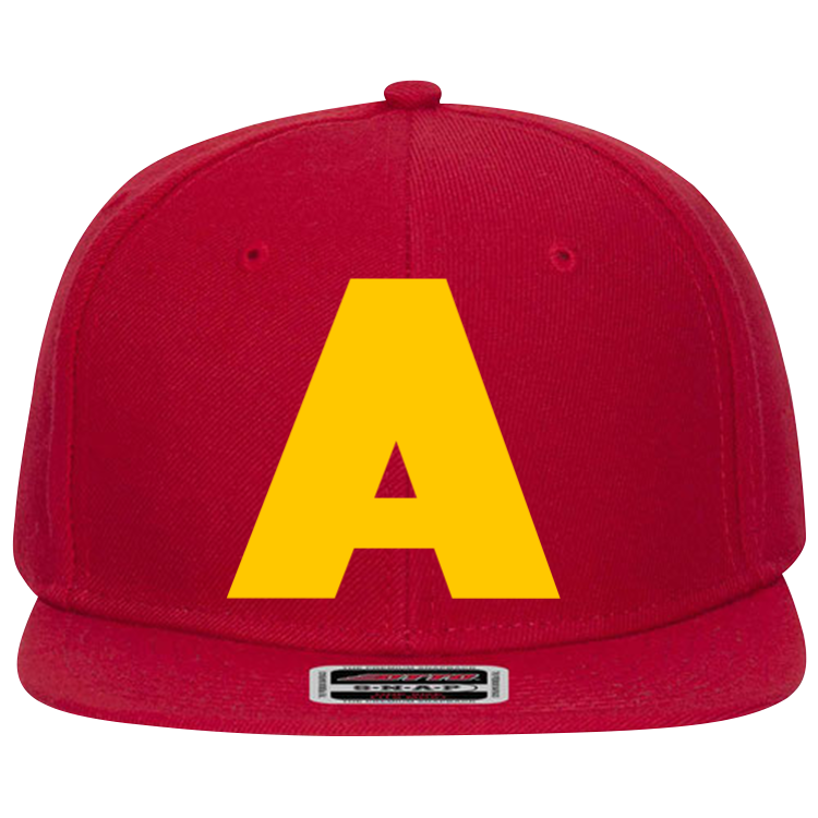 A Wool Blend Snapback Flat Bill Hat