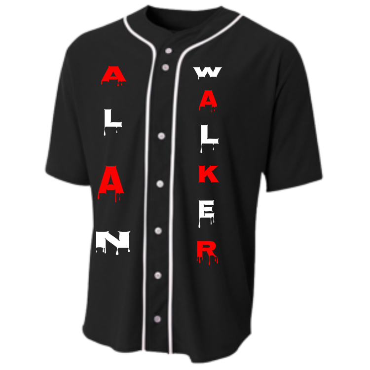 Alan Walker Create Custom Printed Baseball Jersey | Boys A4 Baseball ...