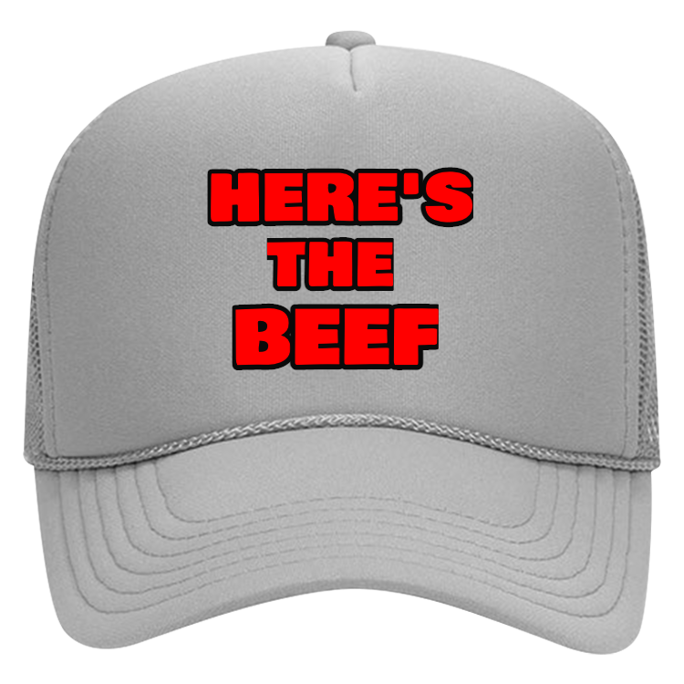 HERES THE BEEF Design Custom Printed Trucker Hat | Unisex Otto Cap ...