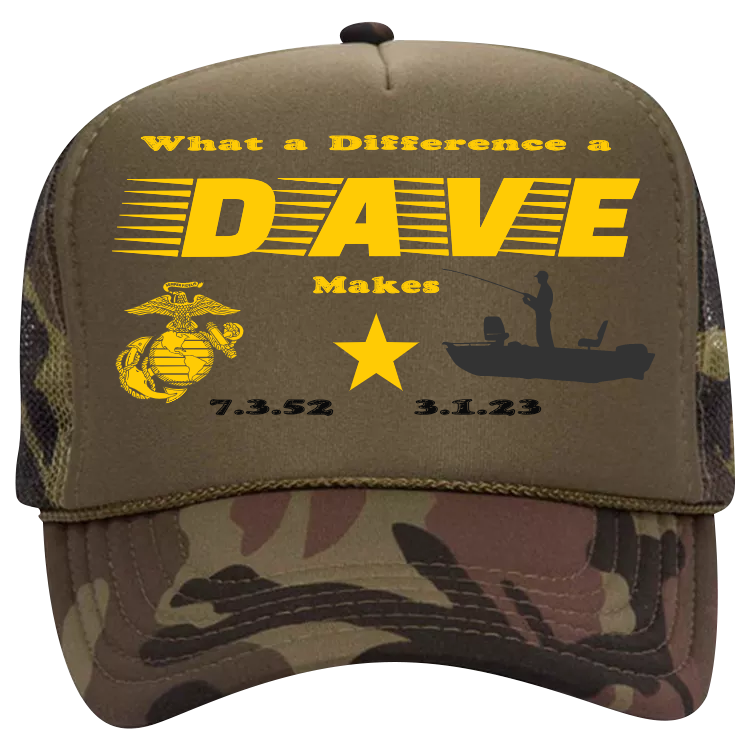 What a Difference a DAVE Makes Final Camoflauge Hat Otto Cap